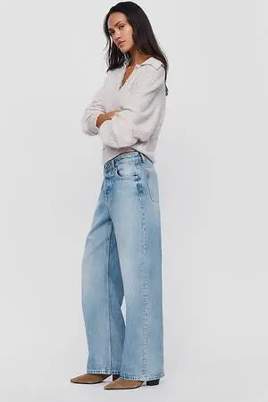 EB DENIM Shifter Bowed Mid-rise Tapered Jeans