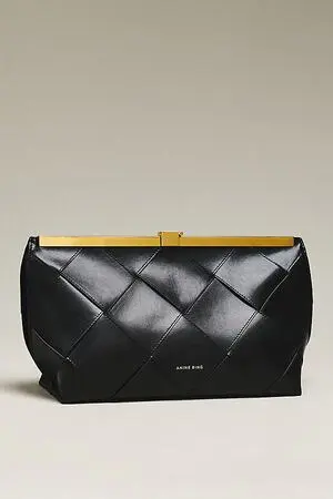 ANINE BING Braided Leather Clutch