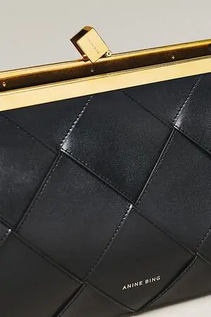 ANINE BING Braided Leather Clutch