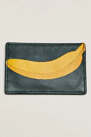 Farm Rio Leather Icon Card Holder Black Pattern