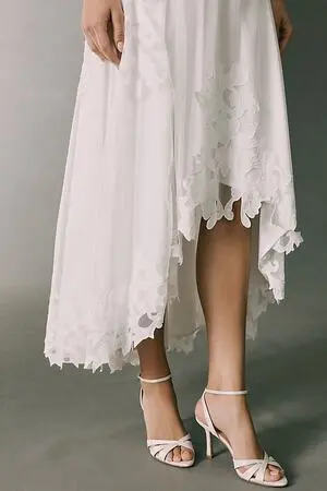 Bhldn Strapless Lace High-low Maxi Dress