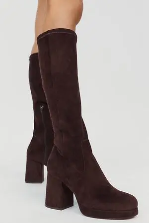 SILENT D Georgia Platform Tall Boots - Chocolate