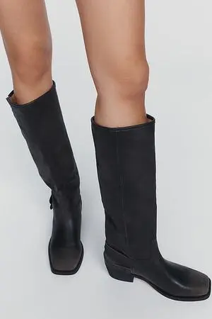 SILENT D Demi Leather Buckle Boots
