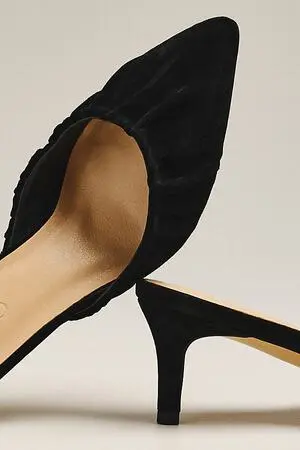 SILENT D Crilla Scrunch Kitten Heel Mules - Black
