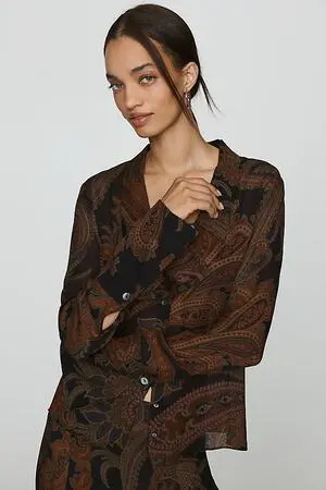 Paige Rosalda Long-sleeve Blouse - Black Pattern