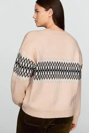 Sanctuary Argyle Pullover Sweater - Hazelnut Argyle