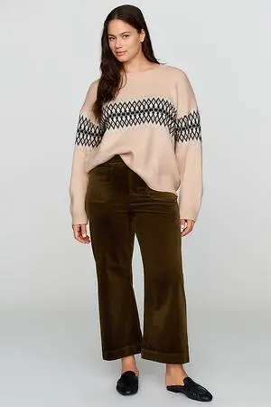 Sanctuary Argyle Pullover Sweater - Hazelnut Argyle