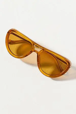 ELEVENTH HOUR Wrapped Aviator Sunglasses - Translucent Amber