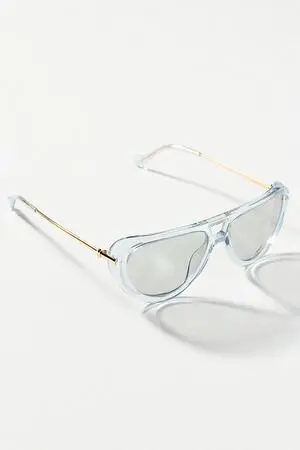 ELEVENTH HOUR Wrapped Aviator Sunglasses - Translucent Teal