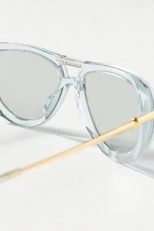 ELEVENTH HOUR Wrapped Aviator Sunglasses - Translucent Teal