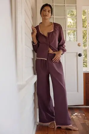 TBCO 100% Cotton Eyelet-trim Pajama Set - Fig