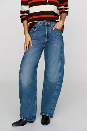 AGOLDE Luna Pieced High Rise Tapered Jeans - Logical