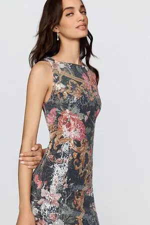 Bhldn Sequed Maxi Dress - Black Pattern