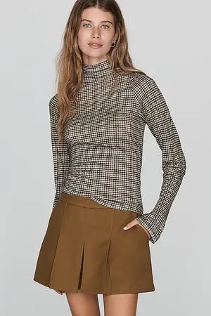 Rag & Bone Shaw Paneled Long-sleeve Turtleneck Top - Green Pattern