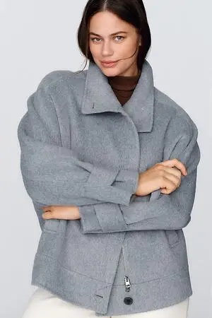 Maeve Funnel Neck Jacket - Grey