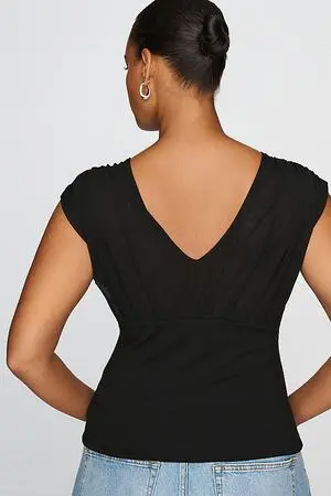Anthropologie Plunge-neck Banded Top