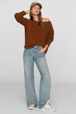 Anthropologie Wool Blend Off Shoulder Sweater