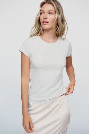 Anthropologie Evan Wool Blend Ba Tee - Heather Grey