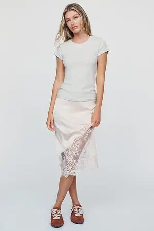 Anthropologie Evan Wool Blend Ba Tee - Heather Grey