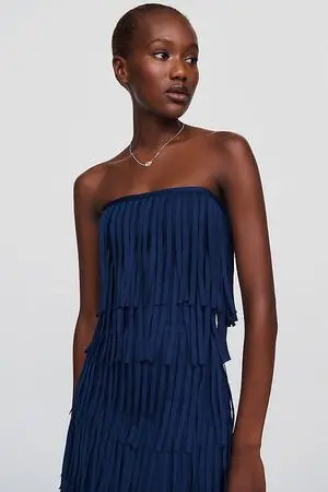 CURAAE Yelena Strapless Frge Midi Dress