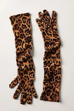 Anna Sui Longle Gloves - Leopard