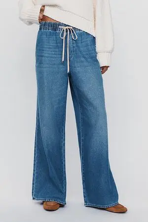 7 For All Mankind Petite Wide-leg Pull-on Jeans