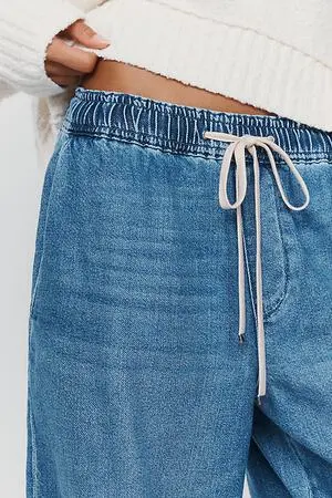 7 For All Mankind Petite Wide-leg Pull-on Jeans