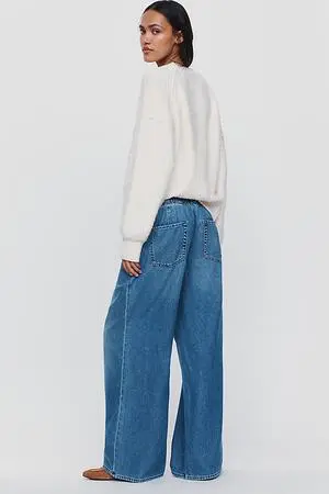 7 For All Mankind Petite Wide-leg Pull-on Jeans