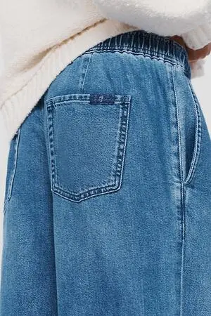 7 For All Mankind Petite Wide-leg Pull-on Jeans