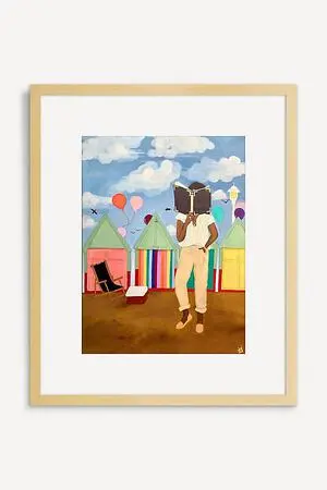 ARTFULLY WALLS Readg The Beach Wall Art - Multi