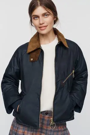 Barbour Arlene Waxed Cotton Jacket - Navy/ancient