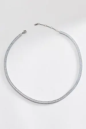 Anthropologie Water-resistant Tennis Necklace - Silver