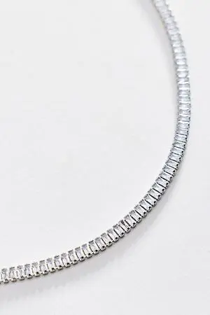 Anthropologie Water-resistant Tennis Necklace - Silver