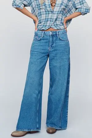 PILCRO High Rise Wide Leg Side Gusset Jeans