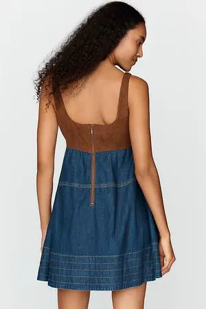 Maeve Contrast Denim Mi Dress