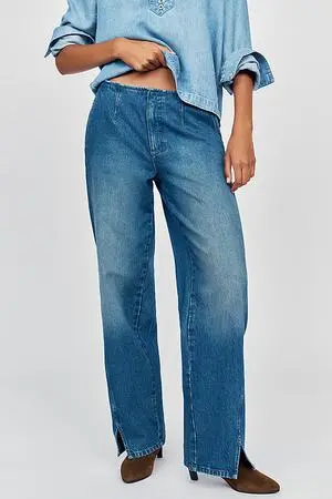 Maeve Twisted Seam Mid-rise Straight-leg Jeans