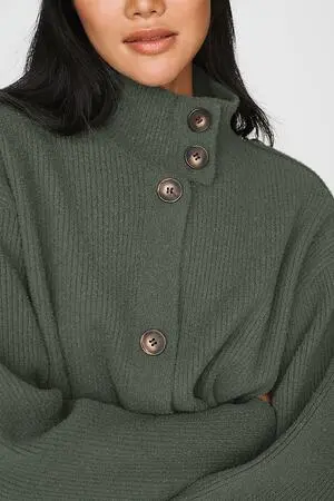 NVLT Ribbed Knit Funnel Neck Bomber Jacket
