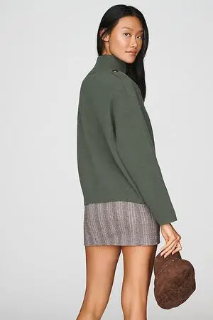 NVLT Ribbed Knit Funnel Neck Bomber Jacket