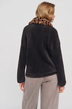 NVLT Cash Eyelast Knit Bomber Jacket - Espresso