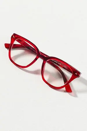 PEEPERS Lenora Square Readers - Red Pattern