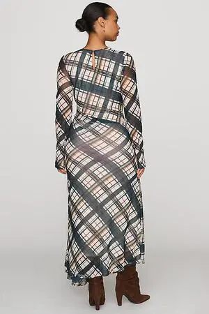 Anthropologie Merricksart X Ruched Mesh Midi Dress