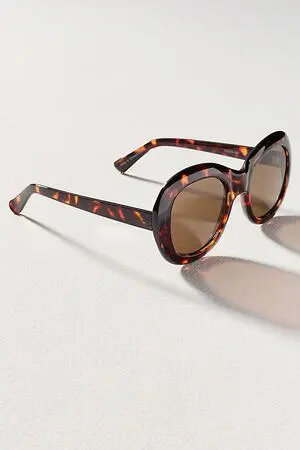 Anthropologie Large Circle Sunglasses - Brown Pattern