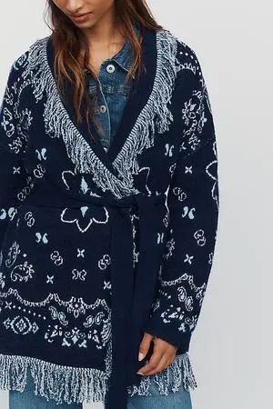 PILCRO Bandana Wrap Cardigan