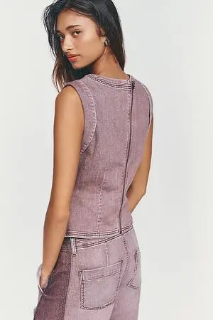 PILCRO Kendall Denim Sleeveless Top