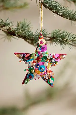 TERRAIN Colorful Beaded Star Ornament - Multi