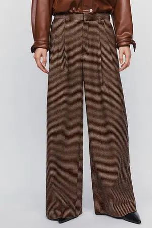Maeve Avery Wide Leg Pleated Trousers Pants