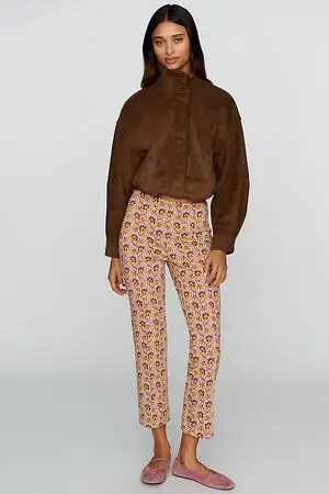 Maeve Poppy Kick Flare Pull On Pants - Purple Pattern