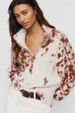 PILCRO Brushed Wool Blend Funnel Neck Sweater