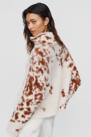PILCRO Brushed Wool Blend Funnel Neck Sweater