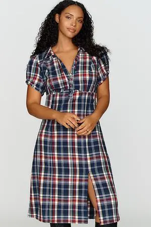 PILCRO Rebekah Slim Midi Dress - Multi Plaid